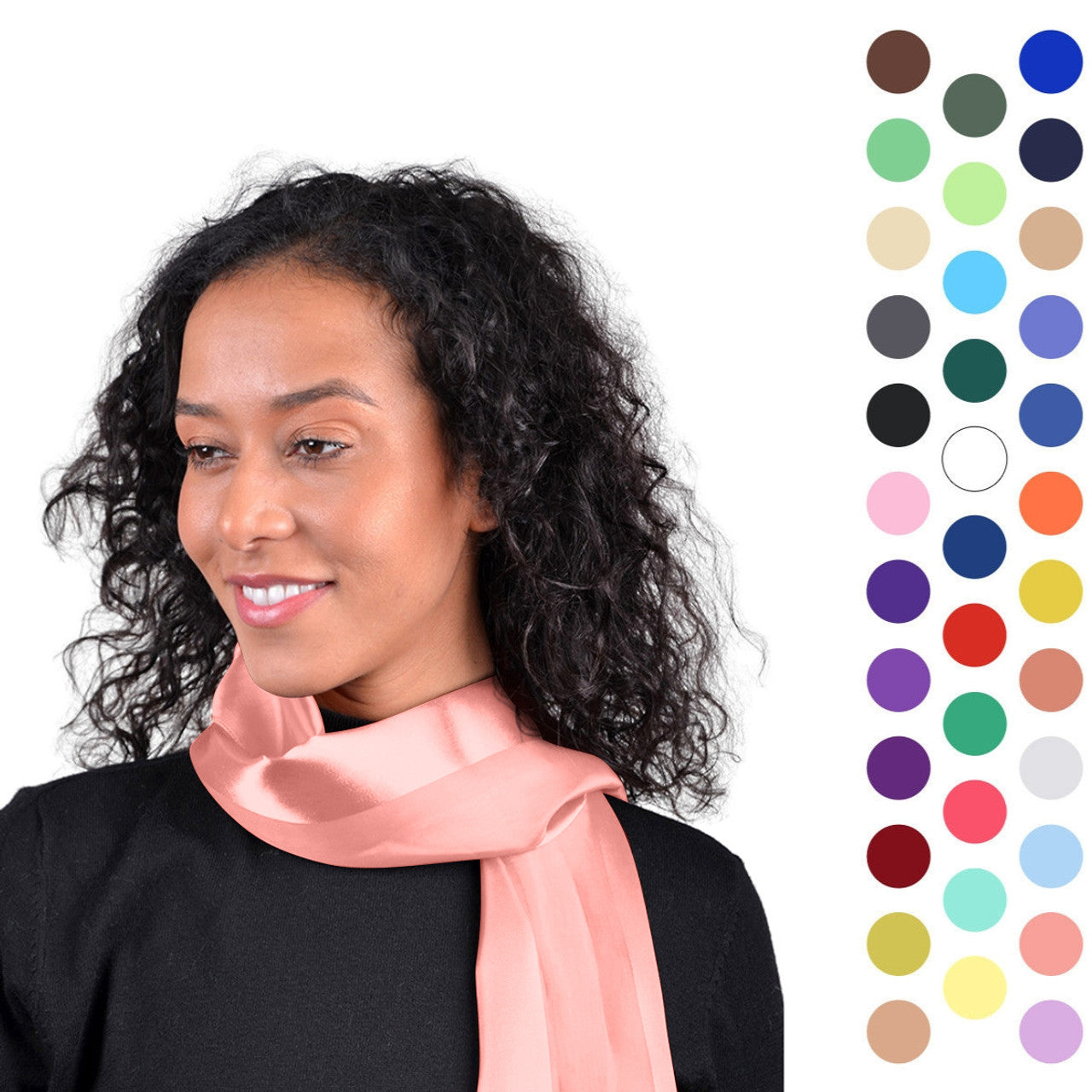 Solid Polyester Satin Scarf – Club-One